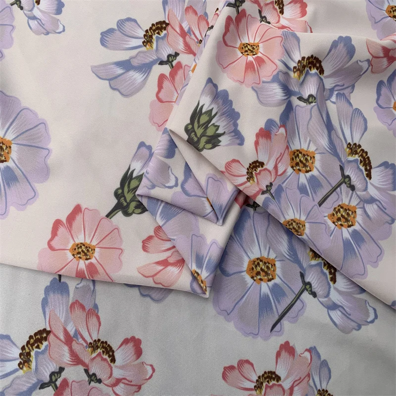 Purple Flower Pattern Fabric