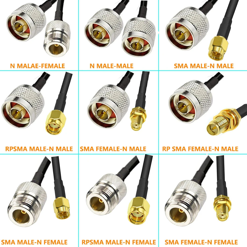 Обжимной коннектор N-SMA RF-JKM латунный | AliExpress