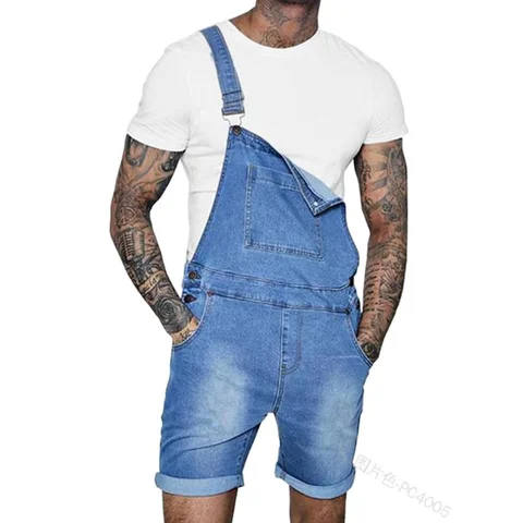 Men denim overalls shorts AliExpress