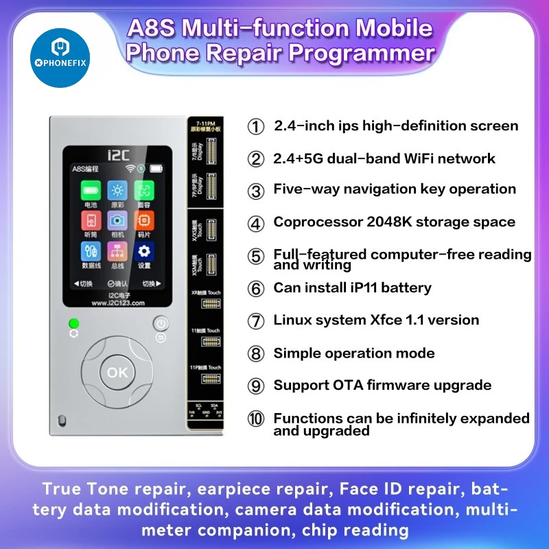 PHONEFIX i2C A8S Программатор экранов для iPhone 7-15 Pro Max | AliExpress