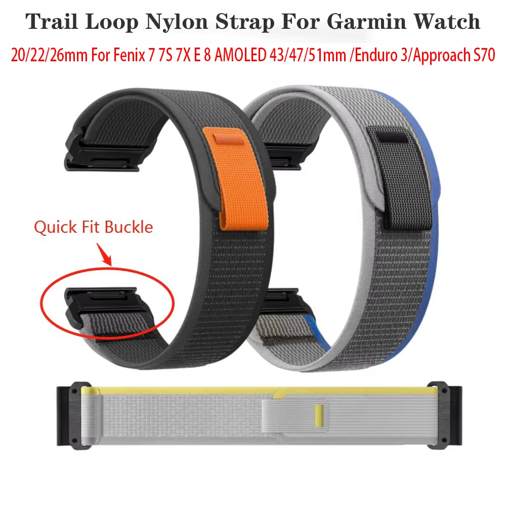Ремешок Garmin Quickfit 20 22 26 мм Trail Loop нейлон | AliExpress