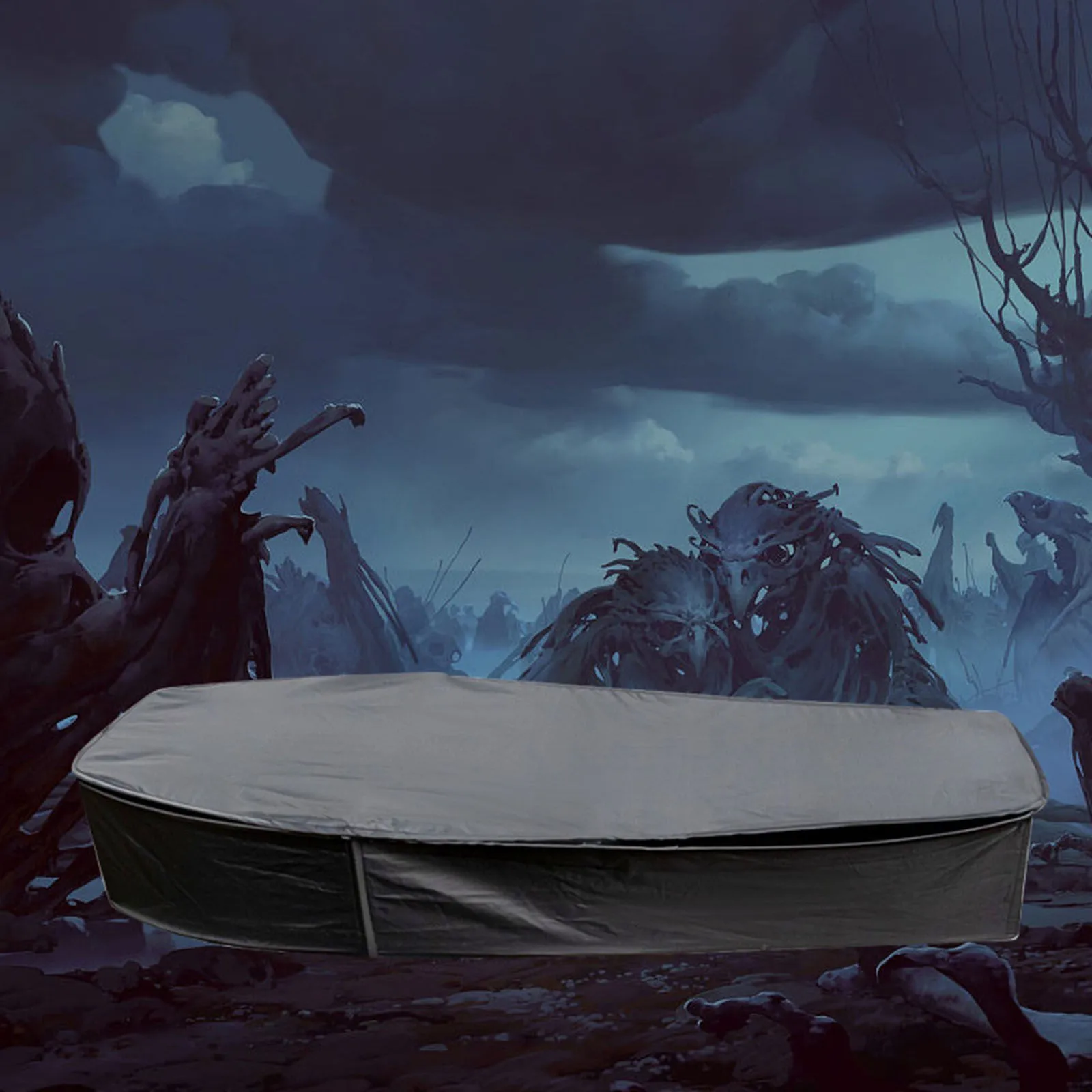 Helloween Up Coffin With Lid 60 Inch Coffin Prop Life Size Collapsible ...