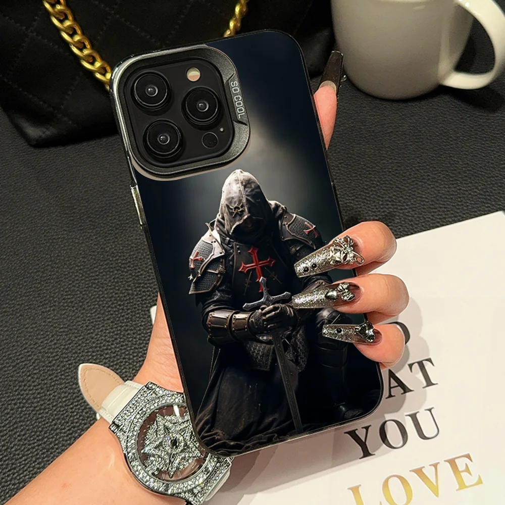 Templar Knight Cover Phone Case Phone Case IMD Color Silver Shell For ...