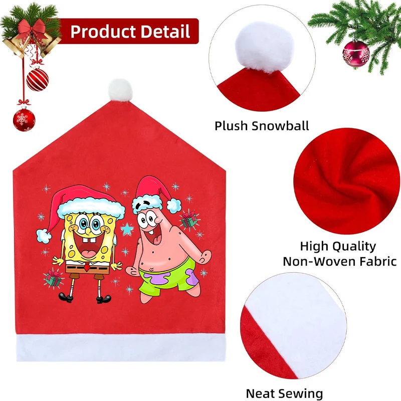 New Spongebob Christmas Chair Cover Cartoon Printed Non-woven Chair ...