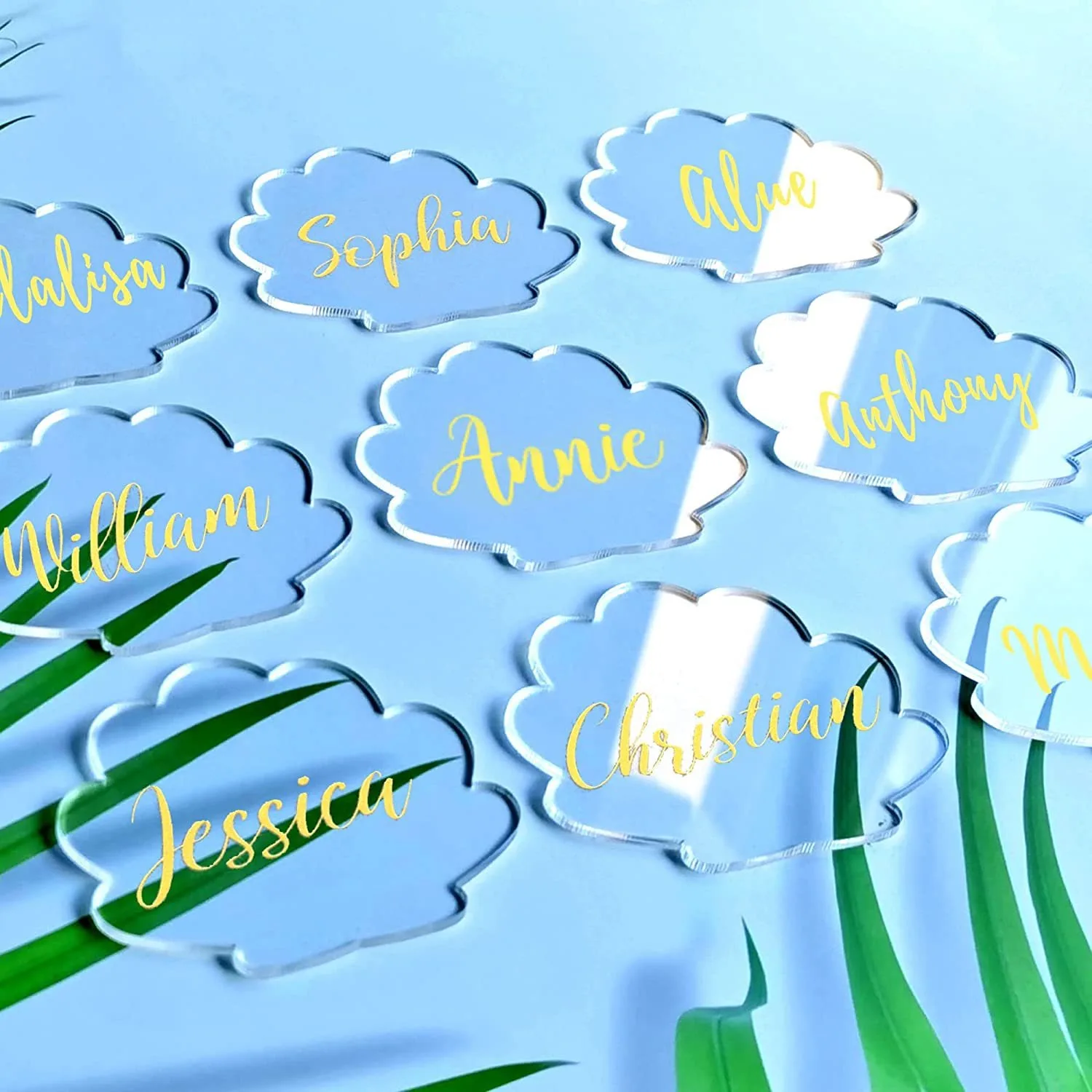 Clear Acrylic Place Card Wedding Banquet Blank Tile Seat Card Name clear-acrylic-place-card-wedding-banquet-blank-tile-seat-card-name