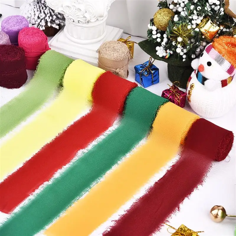 5 м/рулон, шифоновая шелковая лента ручной работы | AliExpress