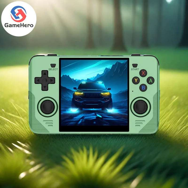 GameHero POWKIDDY RGB30 зелёная портативная игровая консоль | AliExpress