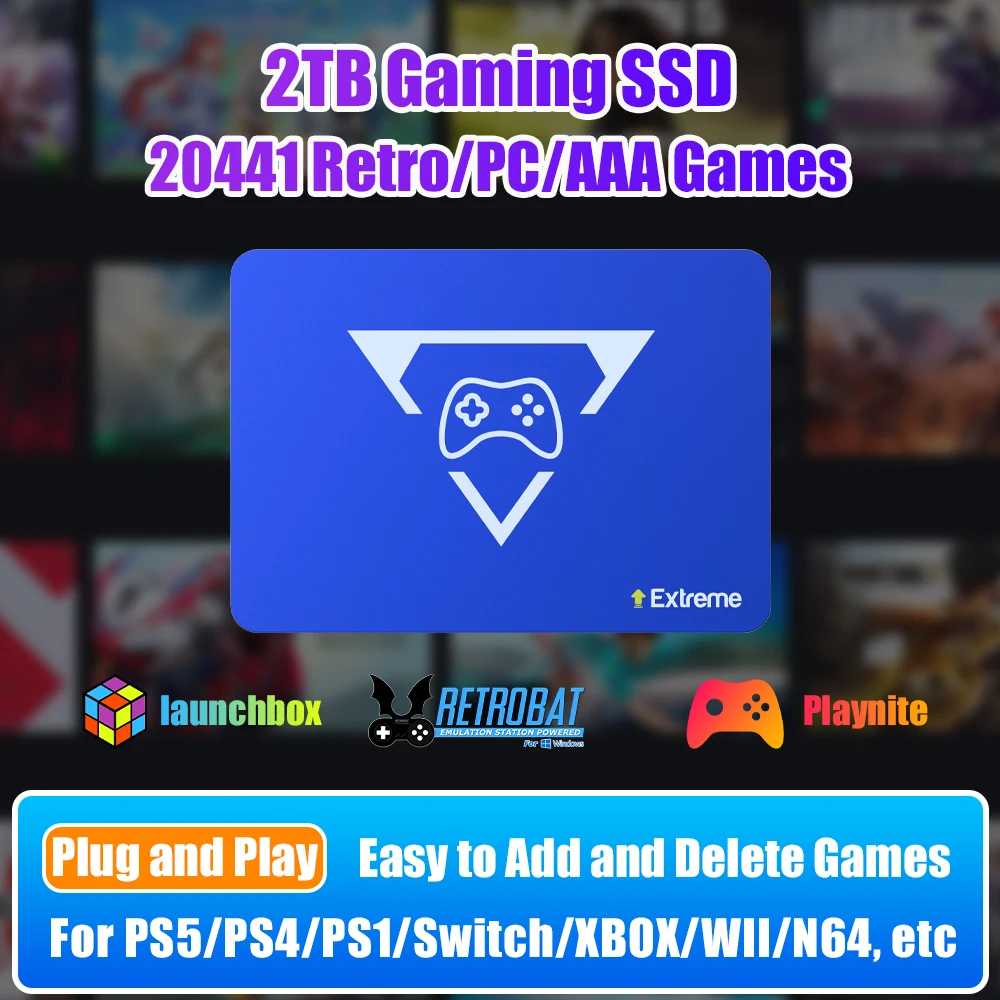 Игровой SSD Playzone 2Т 20400+ игр для PS5/PS4/PS1/Switch/XBOX/Wii/N64 ...
