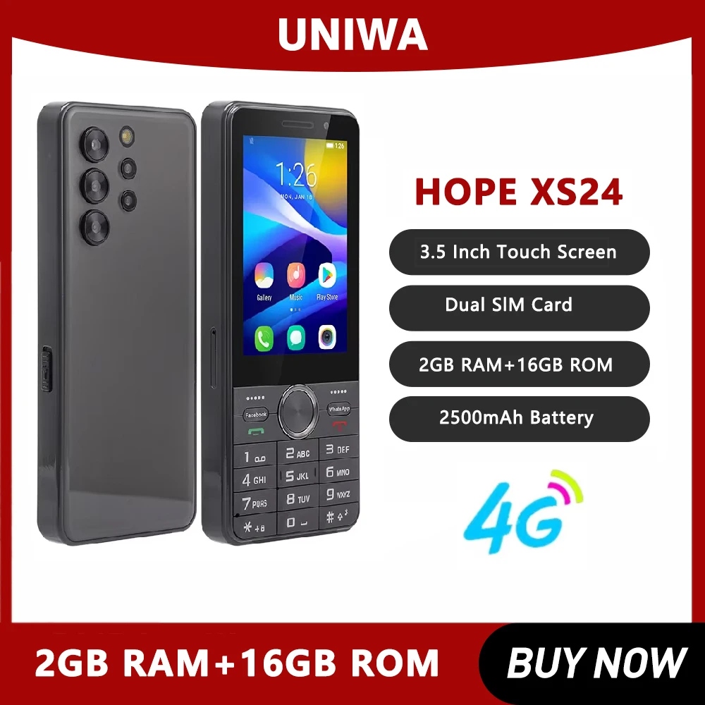 UNIWA HOPE XS24 Клавиатура с сенсорным экраном 4G Телефон Android 8.1 Двойная SIM-карта ...