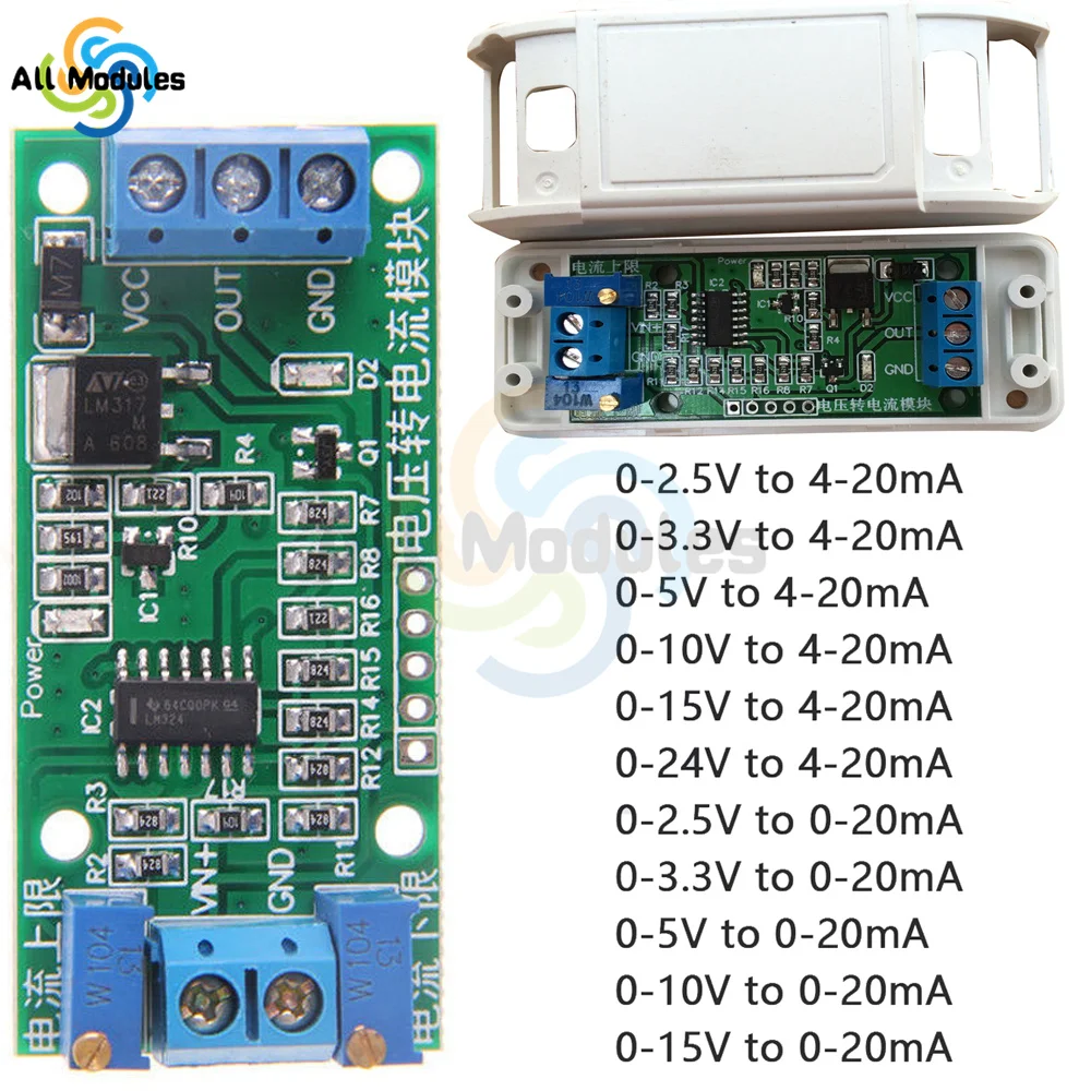 0 to 20mA/40mA to 0-3.3V 0-5V 0-10V Current to Voltage Converter Signal