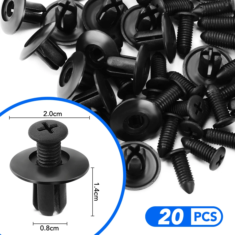20pcs 8mm Hole Rivets Screw Car Fastener Clips For Peugeot 206 307 406 ...