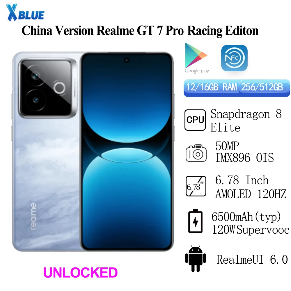 Смартфон Realme GT7 Pro Racing Edition, 12/256ГБ, 12/512ГБ, 16/256ГБ, 16/512ГБ, china | AliExpress