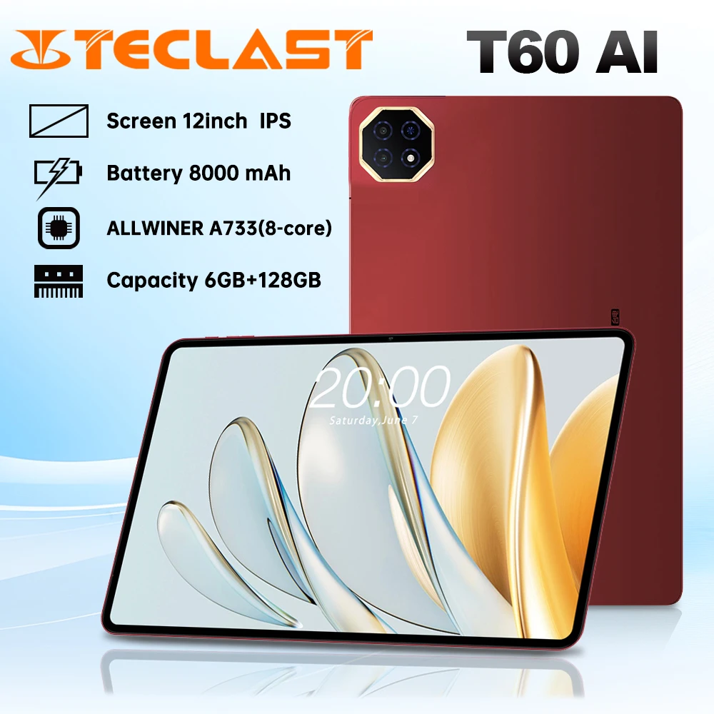 Планшет Teclast T60, 12", 8/128ГБ, Wi-Fi, Android | AliExpress