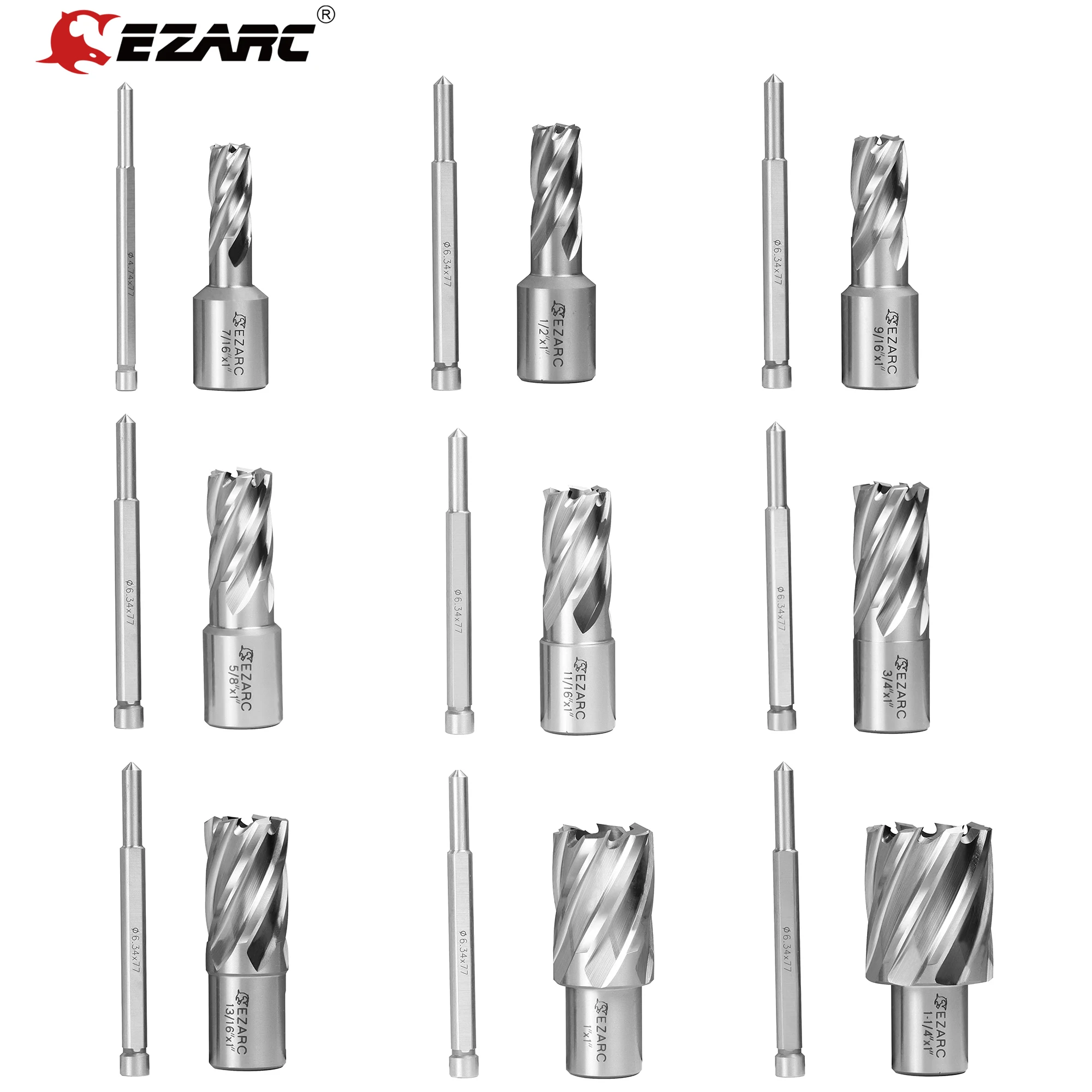 Кольцевой резак EZARC HSS 1-дюймовая глубина резки для сверления ...