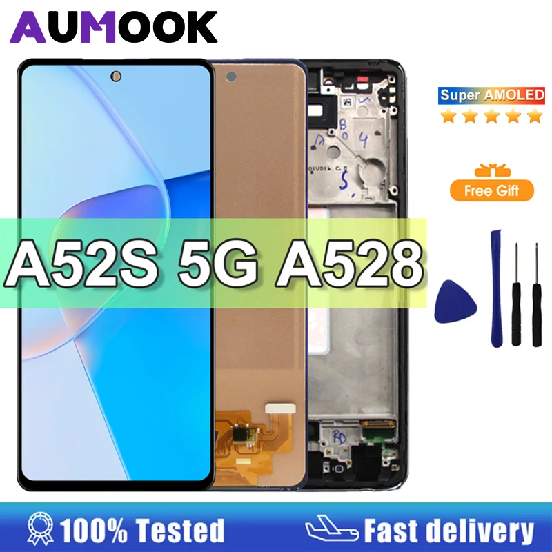 6,5 "Super AMOLED для Samsung A52s 5G ЖК-дисплей с цифровым ...