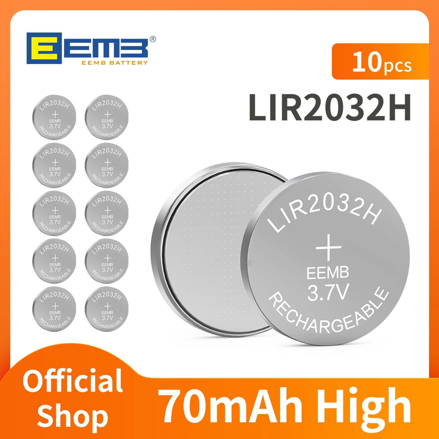EEMB LIR2032 high capacity button Battery rechargeable lithium battery ...