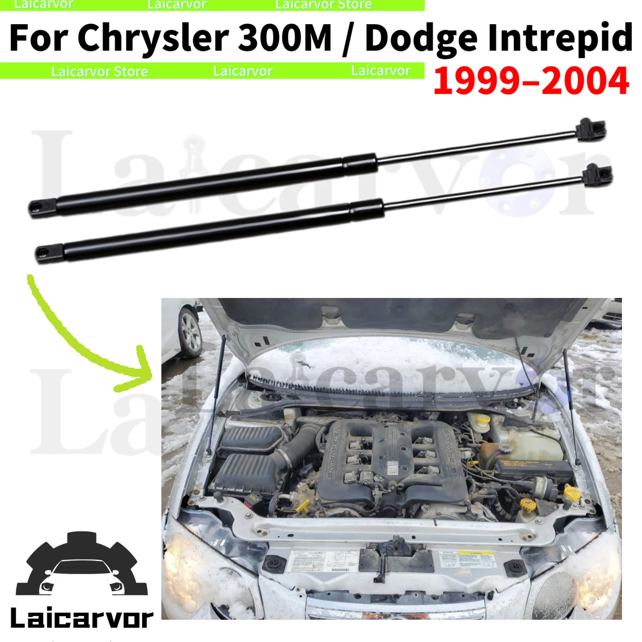 Стойки капота Qty2 для Chrysler 300M для Dodge Intrepid Sedan 1999-2004 ...