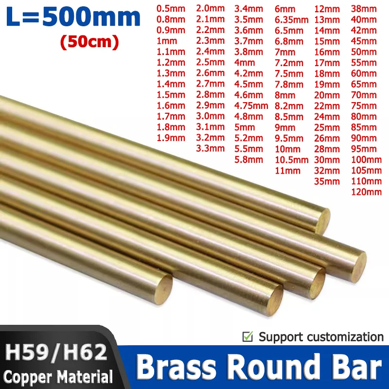 Латунный стержень H59/H62 0.5-120 мм 500 мм | AliExpress