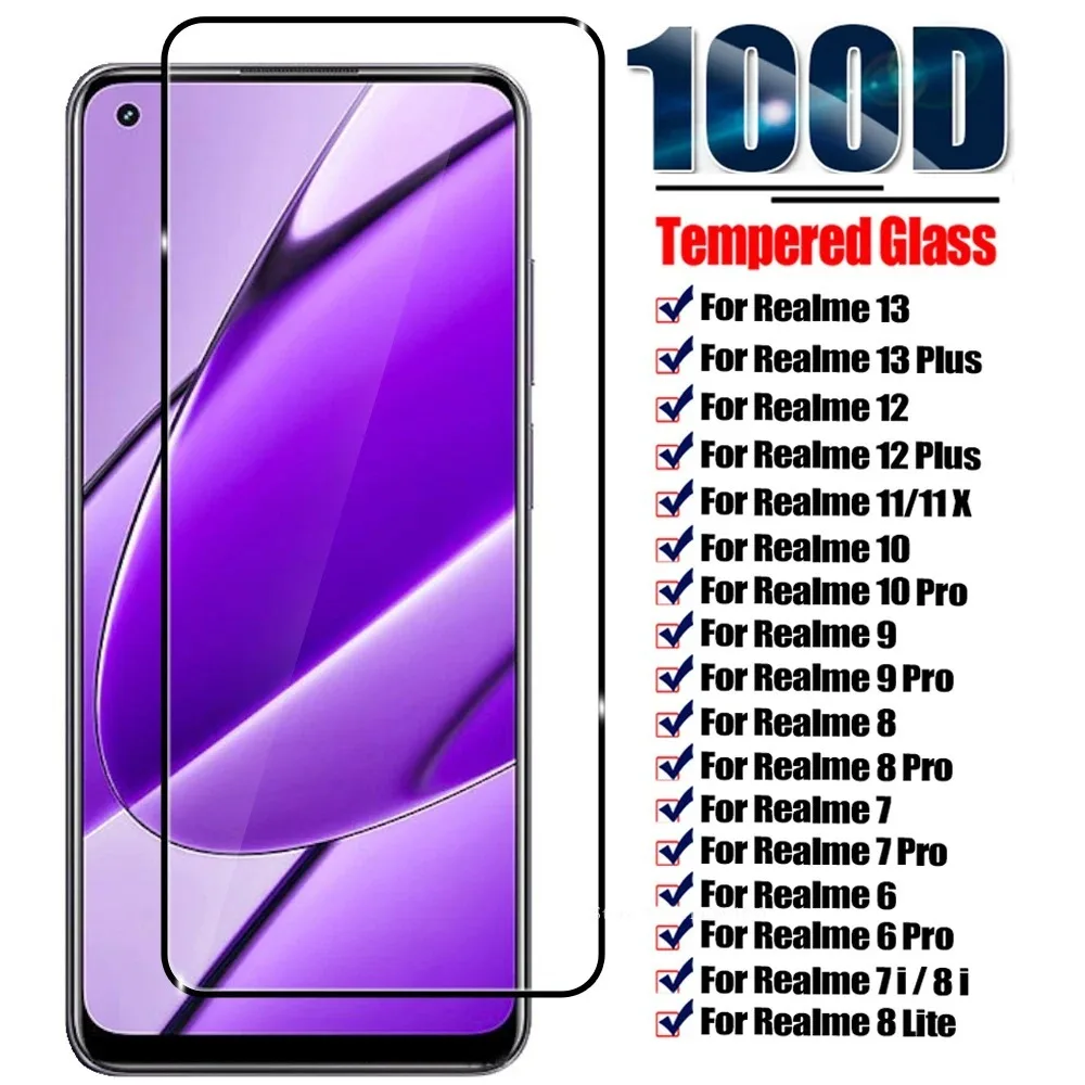 2Pcs Tempered Glass For Realme 10 11 12 13 4G 5G 9 8 7 6 Pro Screen Protector For Realme 6i 6s ...