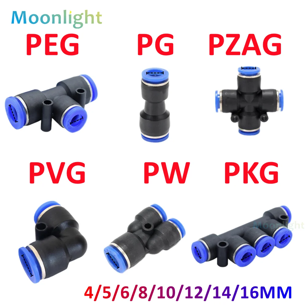 Pneumatic Fittings Pipe Connector Tube 4 5 14mm OD Hose Reducing 8 10 ...