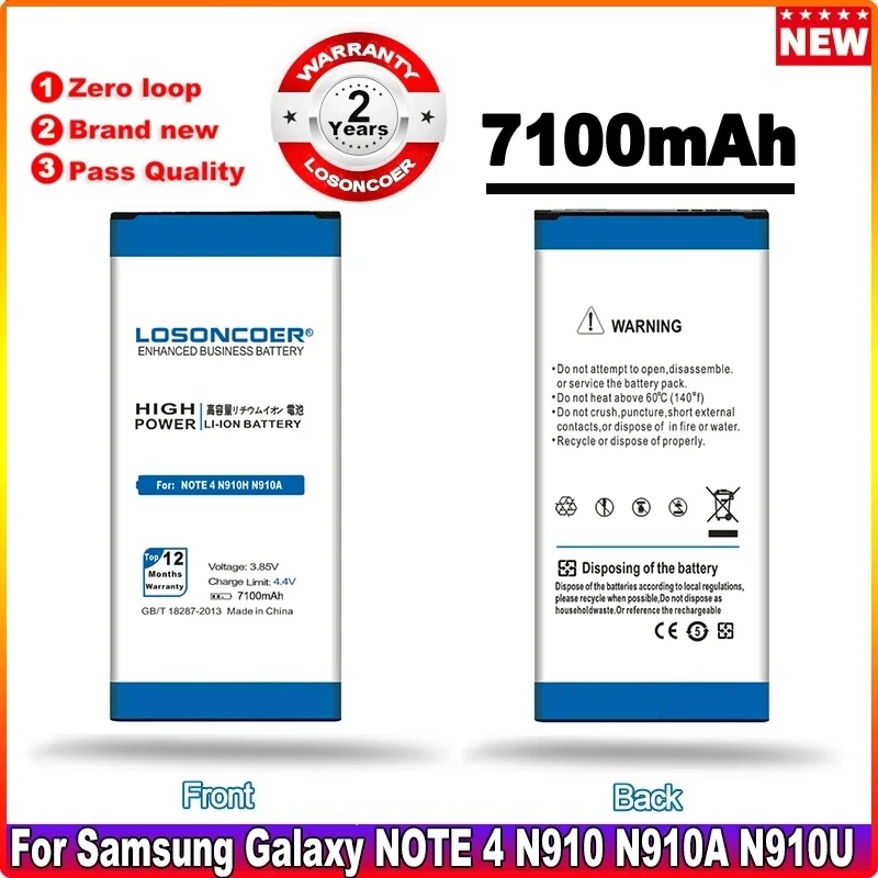 LOSONCOER 6950 мАч EB-BN910BBE Батарея для Samsung Note 4 Батарея N910H ...
