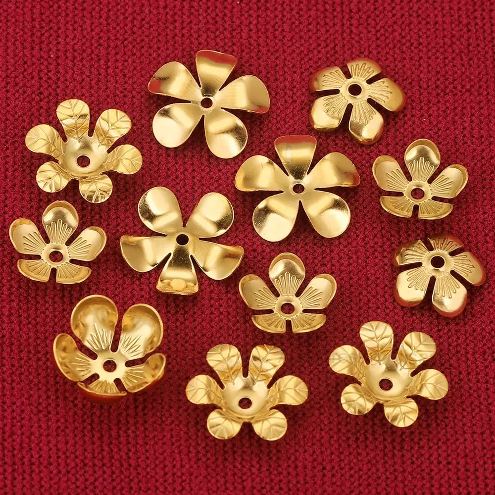 Заключения для бижутерии Alisaya, позолоченные круглые бусины из ...