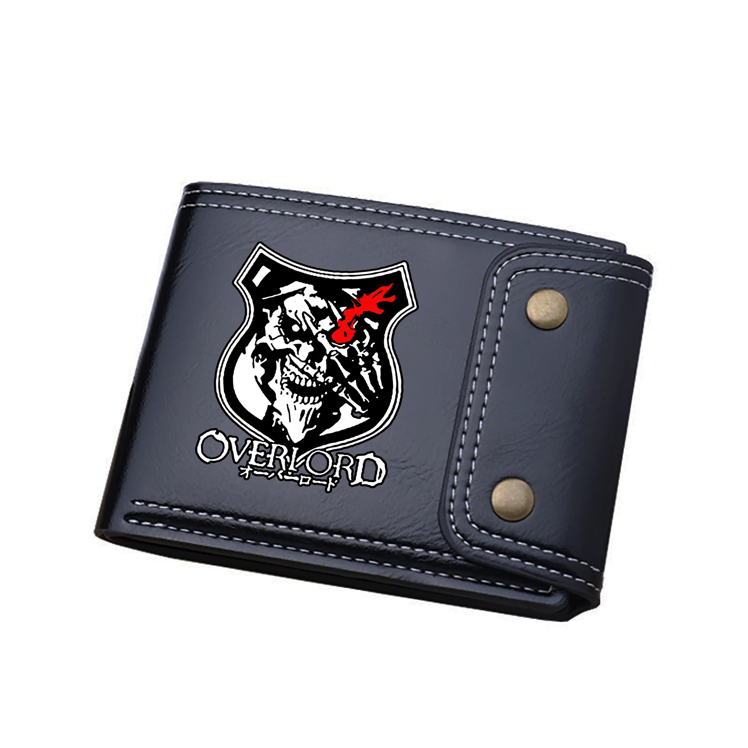Overlord Anime Short Wallets Oil Wax Leather Coins Purses Cartoon ID ...