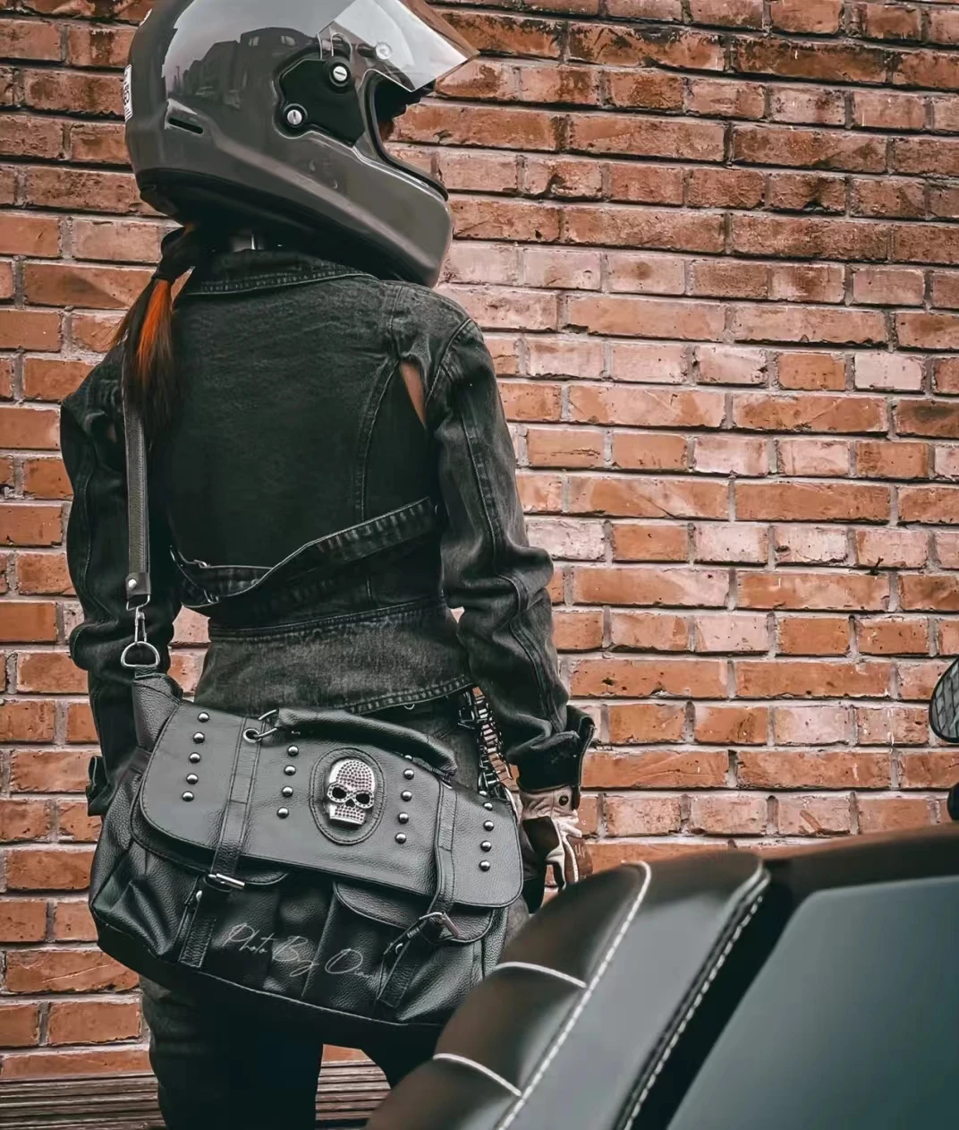 Черная вместительная сумка через плечо Y2K, стильная сумочка через ...