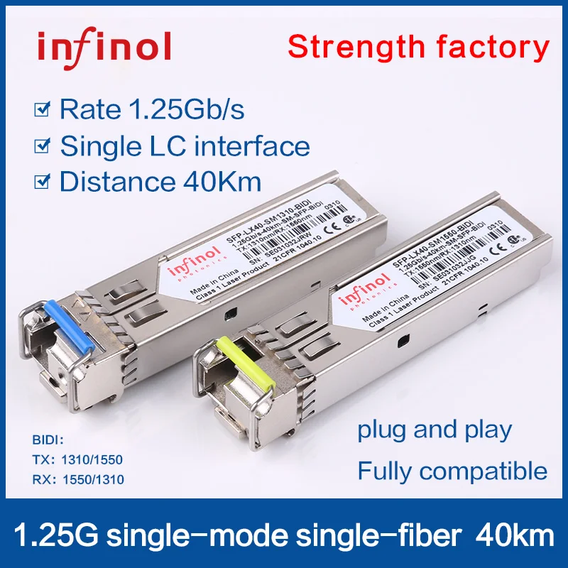 1,25 г 1310/1550 нм Bidi 40 км Sfp оптоволоконный одномодовый ...