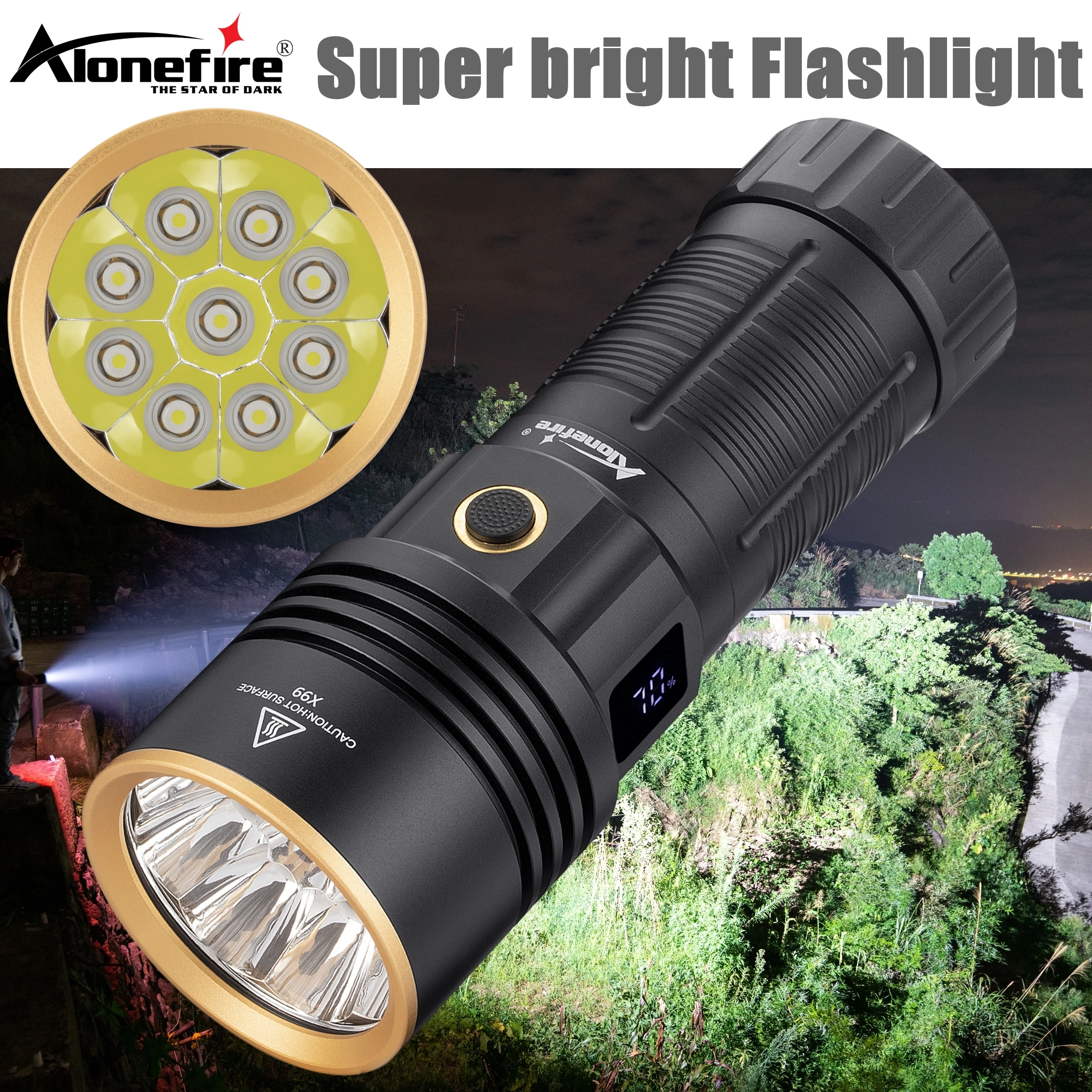 AloneFire X99 9000 Люмен Черный Алюминиевый Фонарик | AliExpress