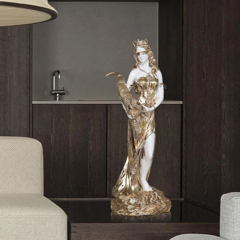 26 Inch Greek Goddess Fortune Luck Statue Luxury Wealth Sculpture Resin ...