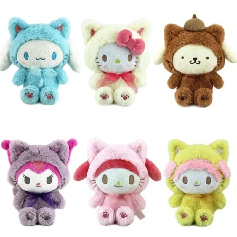 Мягкая плюшевая игрушка Kitty Cat Cross Dressing Kuromi | AliExpress