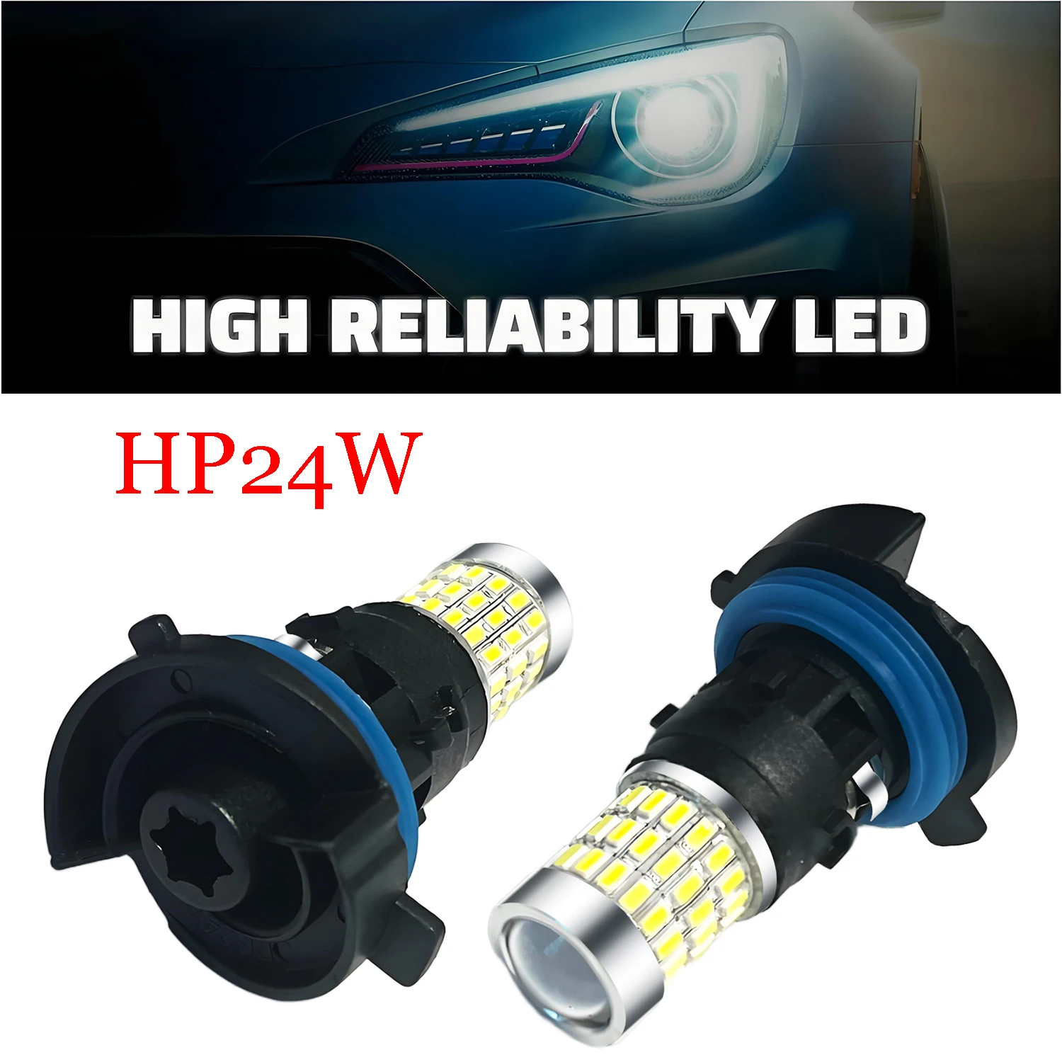 2 светодиодные лампы HP24W, 48SMD 3014 360 ° Лампочка для Citroen C5 ...