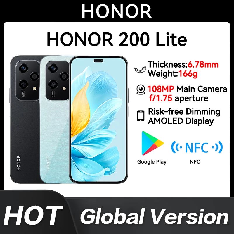 Новая оригинальная глобальная версия HONOR 200 Lite LLY-NX1 Snapdragon ...
