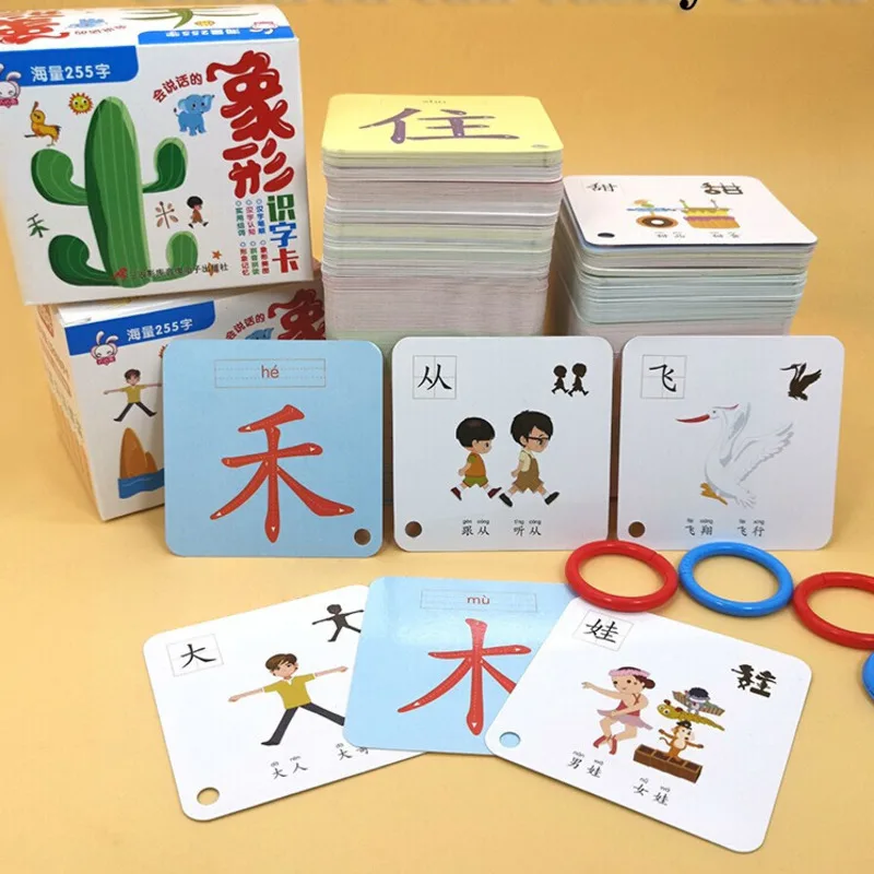 Learn Chinese Characters Pinyin Cards Pictogram Literacy Card With ...