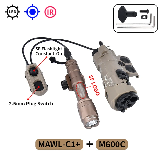 Tactical MAWL C1 Red Blue Green Dot Laser IR LED Weapon Light surefire ...