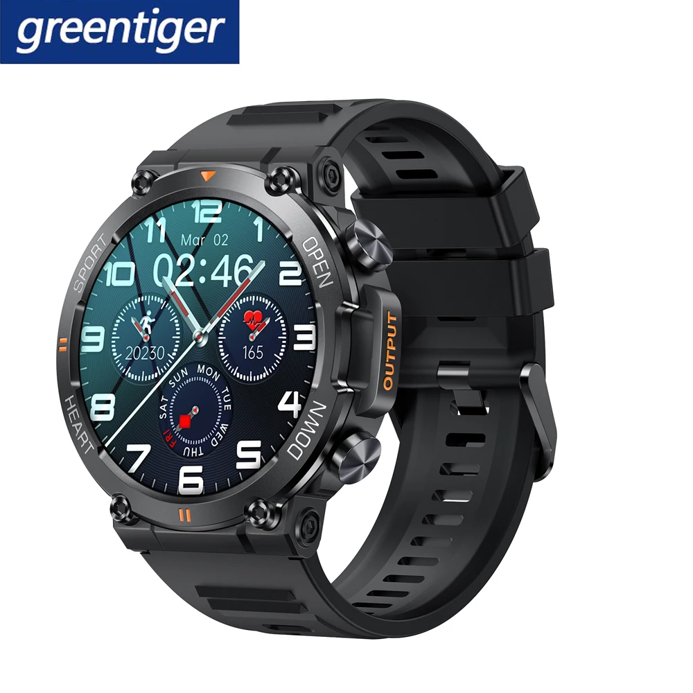 Смарт-часы Greentiger для мужчин, Bluetooth-вызов, спортивные, 400 мАч, цвет в ассортименте ...