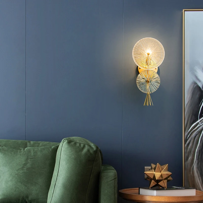 Итальянский креативный железный прозрачный стеклянный светодиодный декор настенный светильник