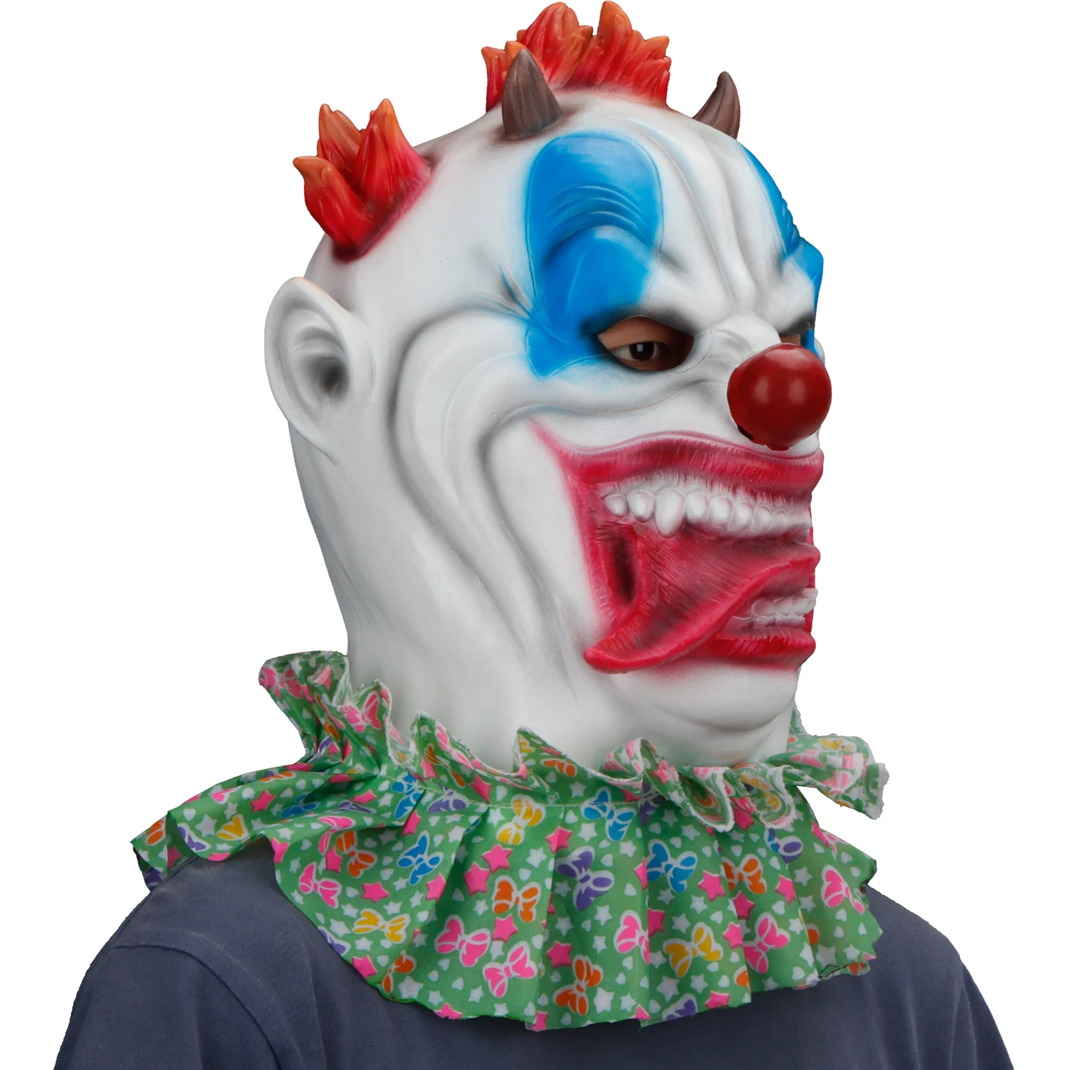 Halloween Flame Clown Latex Mask Cosplay Adult Party Mask Funny Props ...