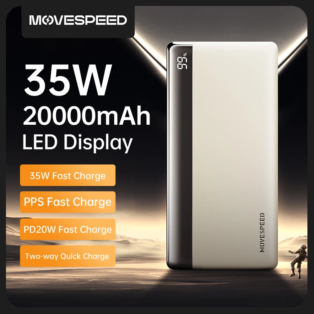 MOVESPEED K20 Power Bank 20000 мАч 35 Вт PD Быстрая зарядка Type C ...