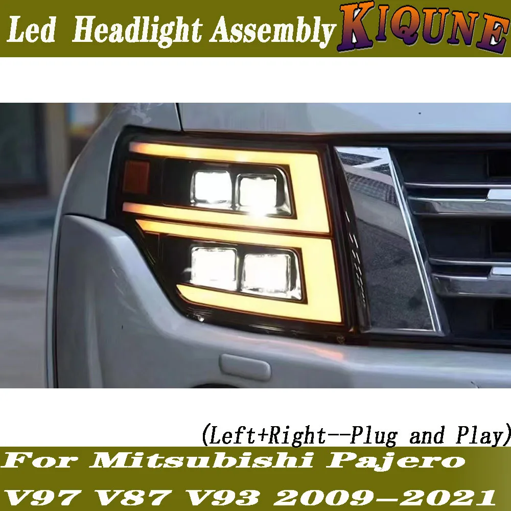 Светодиодная фара для Mitsubishi Pajero V93 V97 V87 2009-2021, светодиодные динамические фары в ...