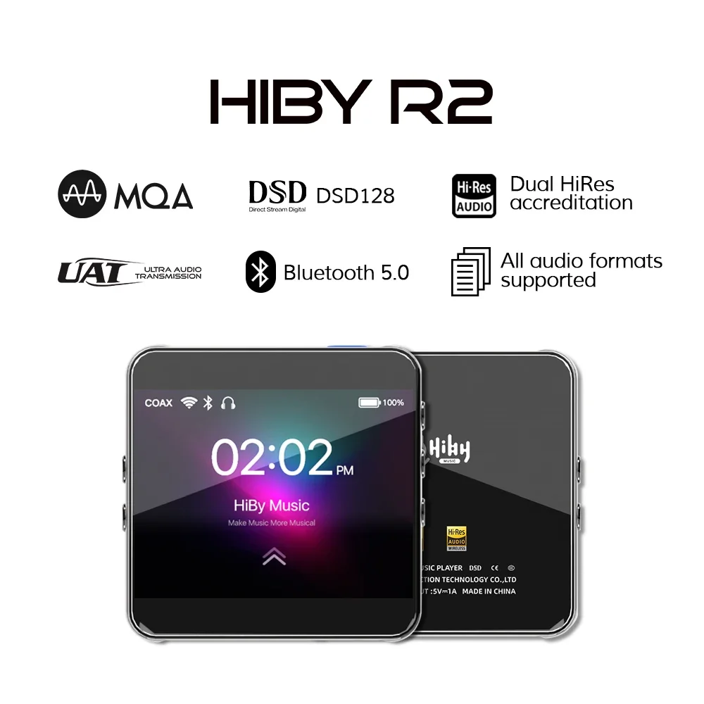 HiBy R2 HiFi Audio MP3 Музыкальный плеер USB DAC MQA 8X WiFi DSD128 Веб-радио Двойная ES9218 ...