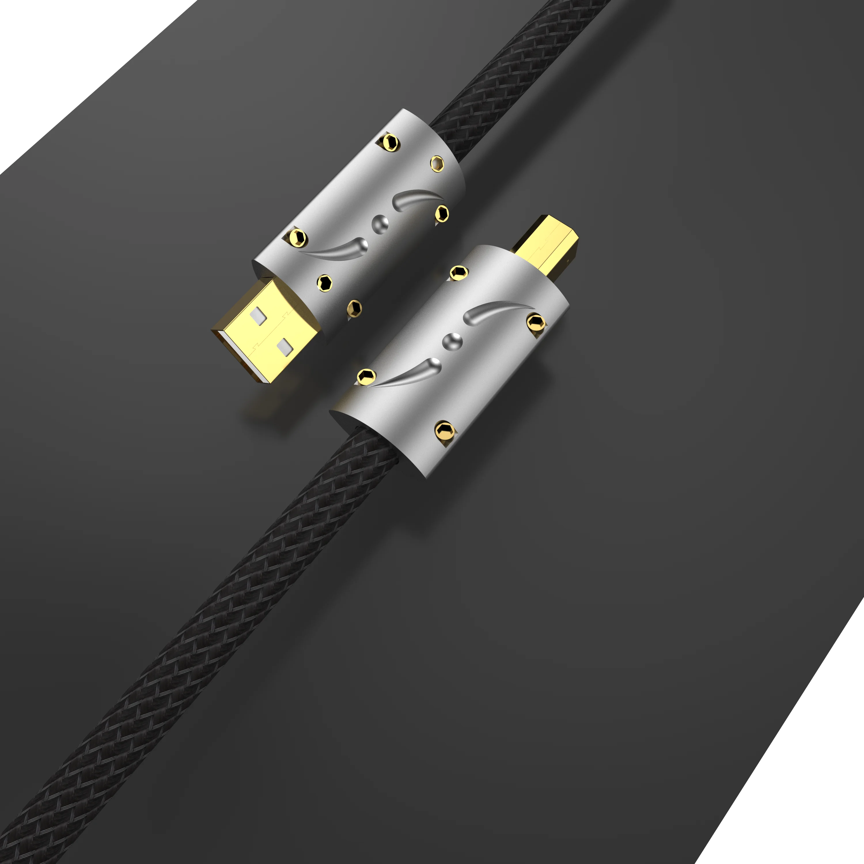 UC03 Viborg HIFI Pure Silver USB AB A-B ЦАП 5Micro Gold plating ...