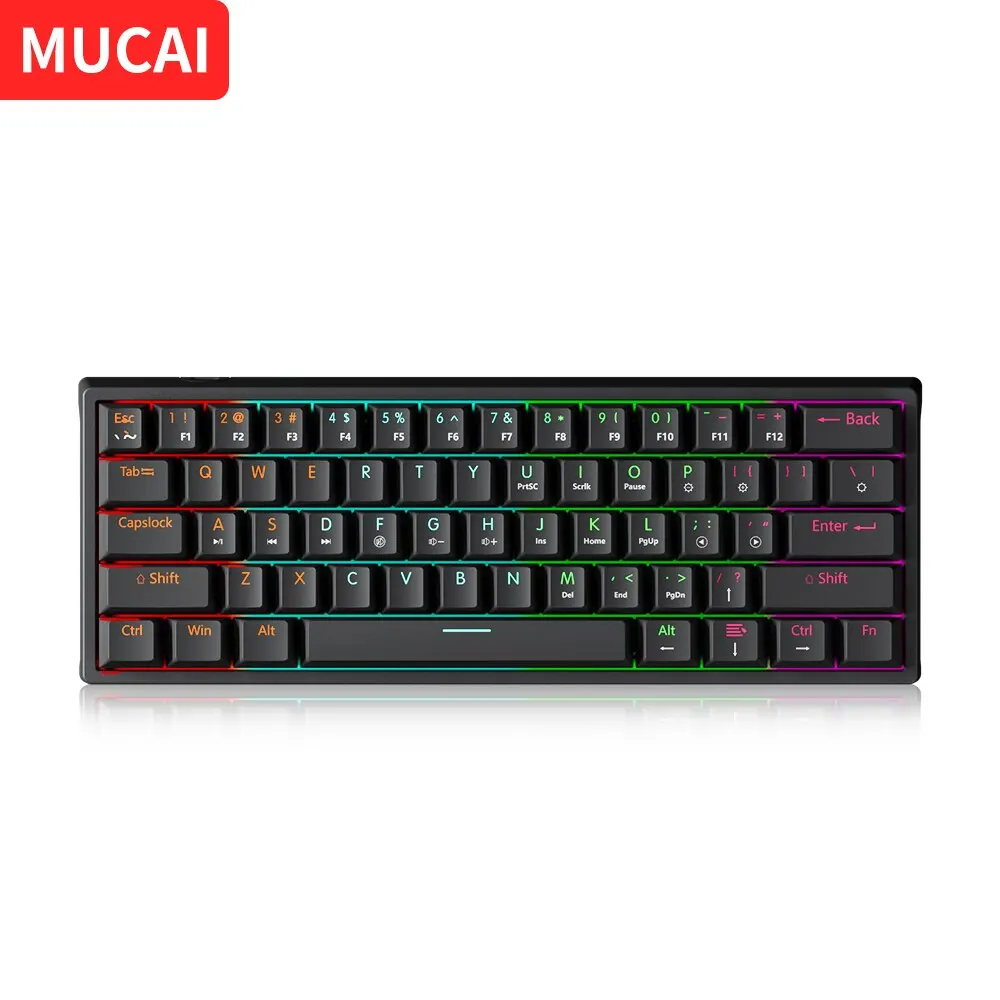 Игровая Механическая USB клавиатура MUCAI MK61, 61 клавиша, проводная ...