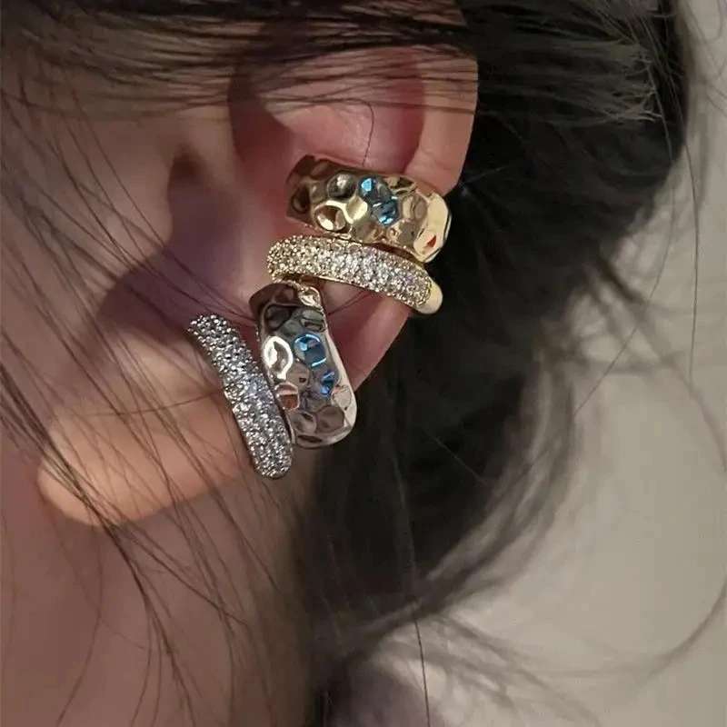 Циркониевые двухслойные серьги-каффы для ушей без пирсинга | AliExpress