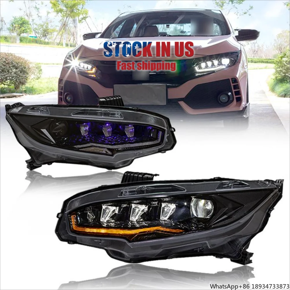 Светодиодная фара с вращающейся линзой для Honda Civic 10-го поколения ...