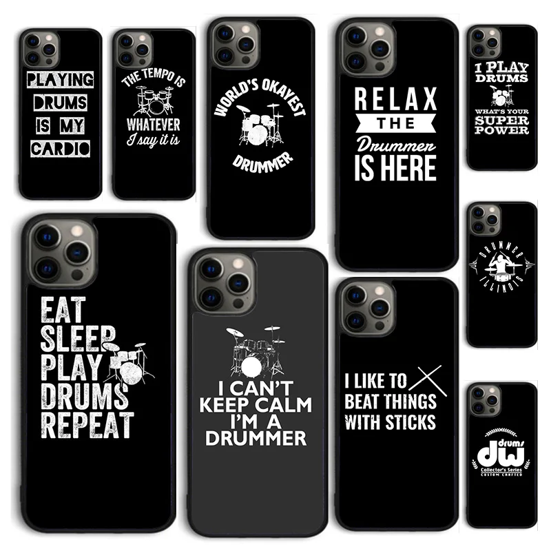 Autumu Drum Drummer Music Dj Phone Case Cover for iPhone 16 15 12 mini ...
