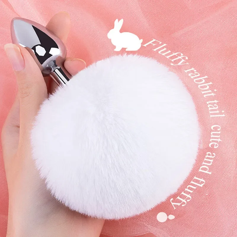 Анальная пробка Manyjoy из нержавеющей стали с кроличьим хвостом | AliExpress