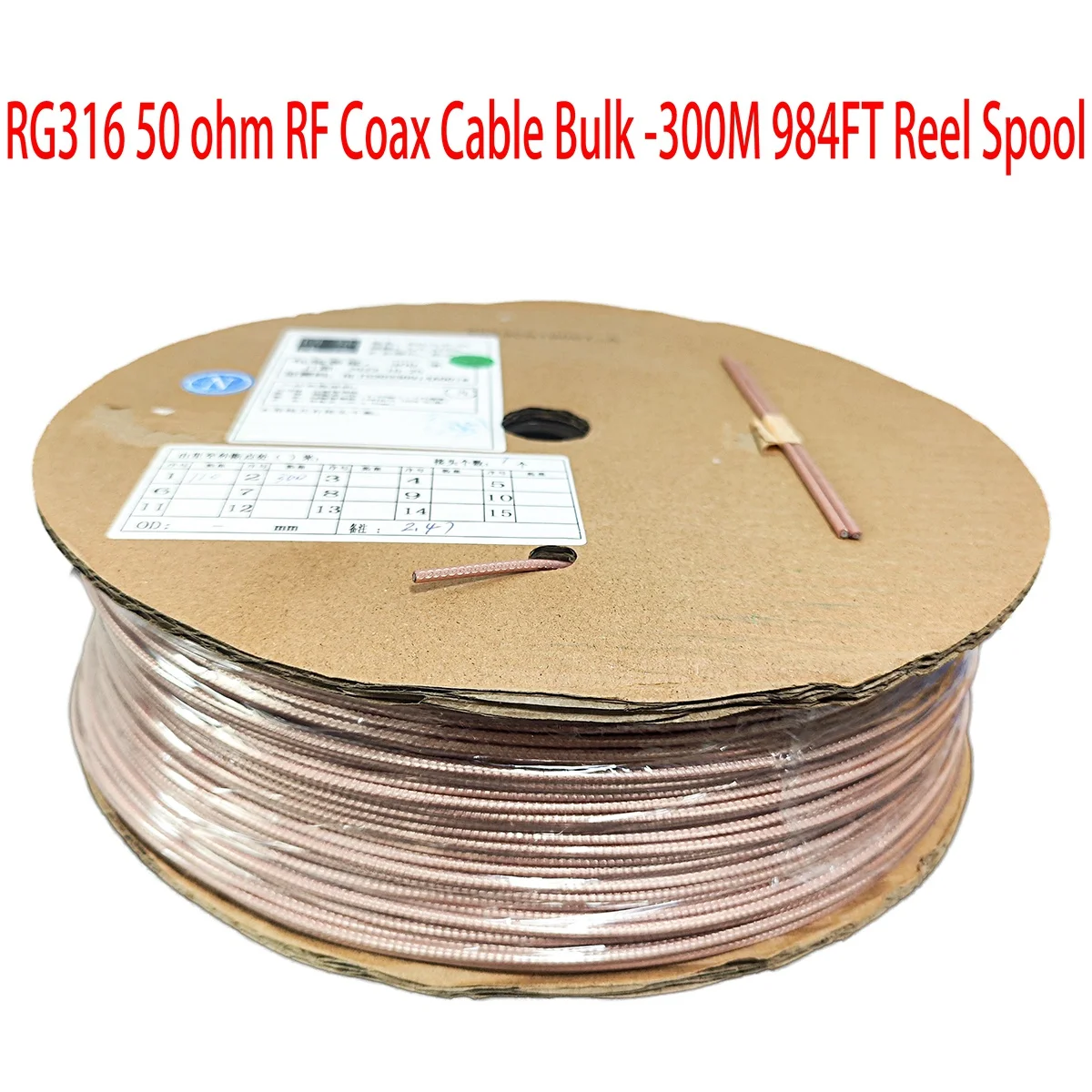 Коаксиальный коаксиальный кабель RG316 из ПТФЭ, высокотемпературный M17 ...
