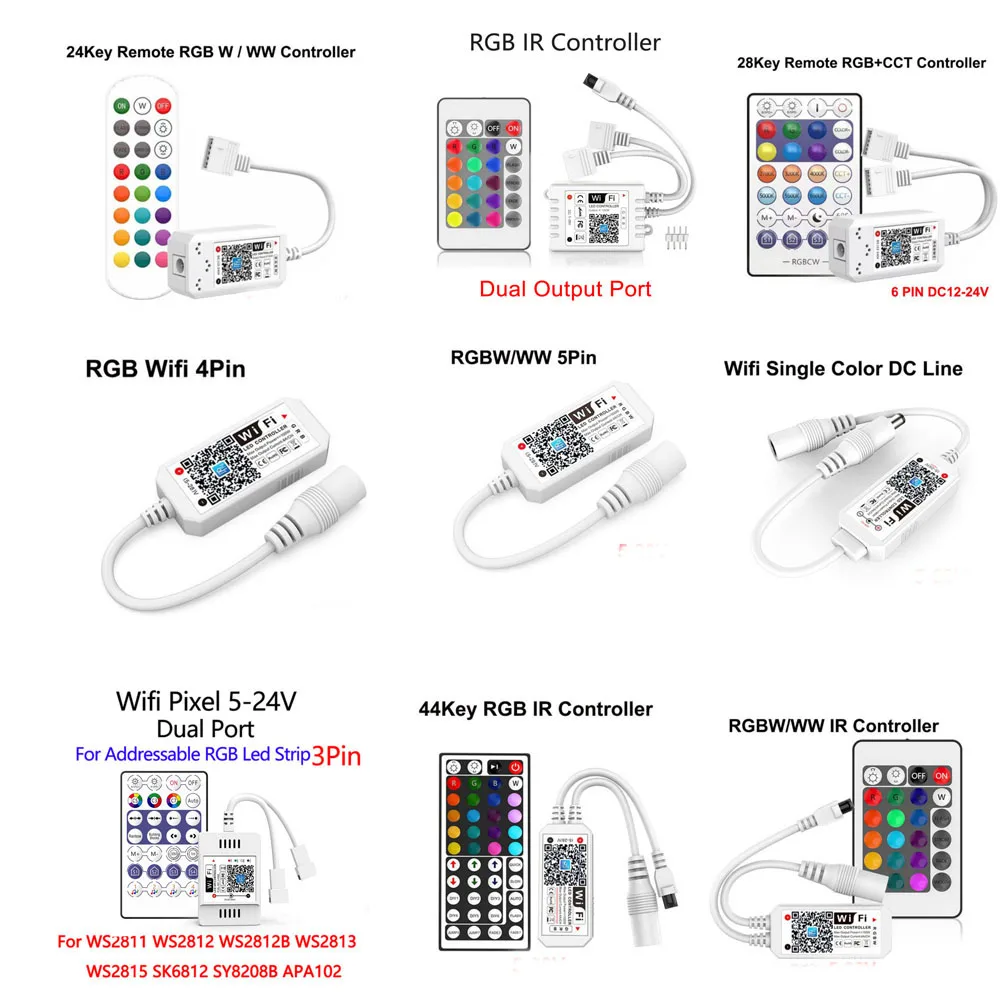 Светодиодная лента 12 В, 24 В, Wi-Fi, RGB, RGBW, RGBW, RGBW | AliExpress